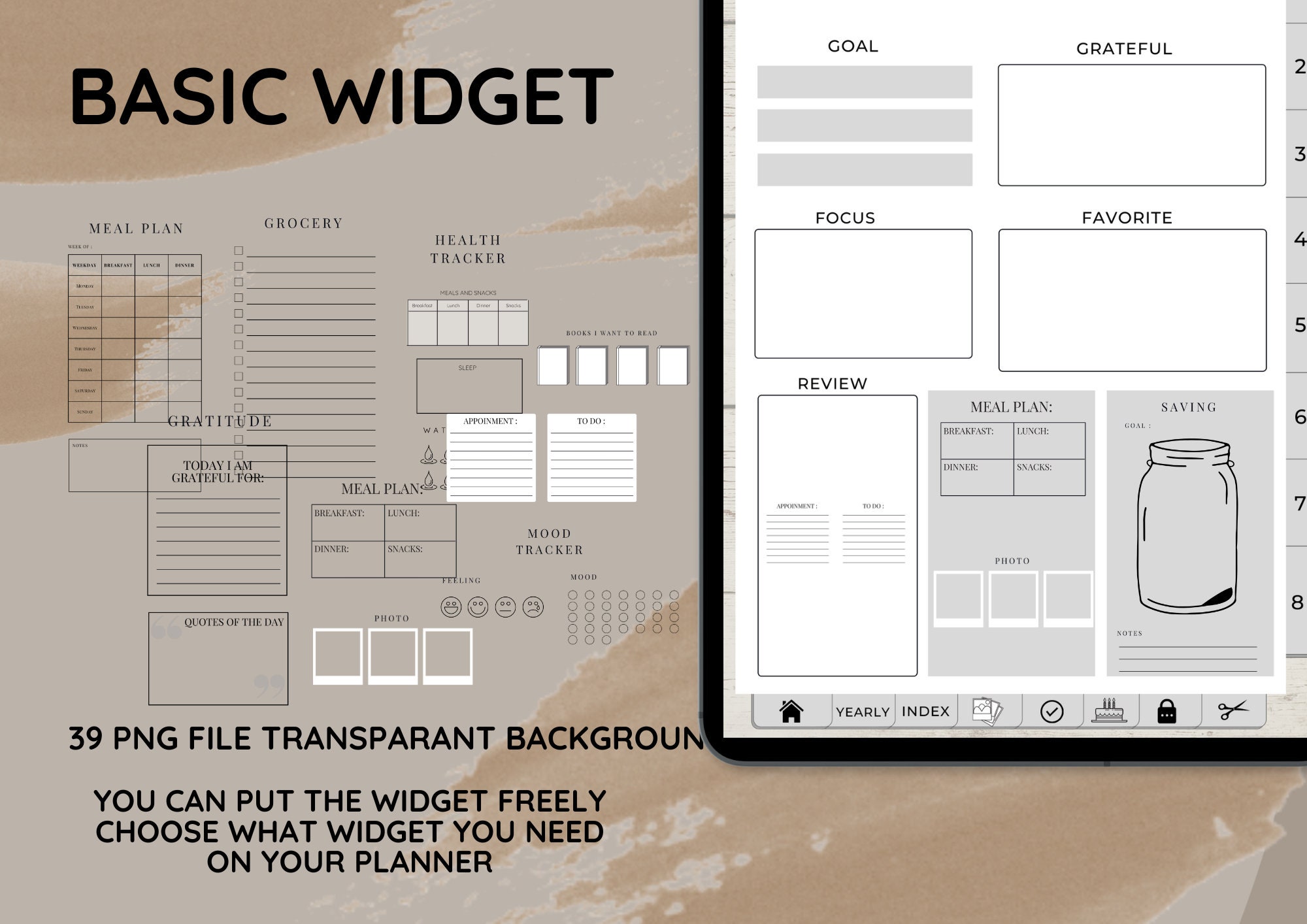 Basic Life Widget, Basic Widget, Life Widget, Customised Planner, Basic ...