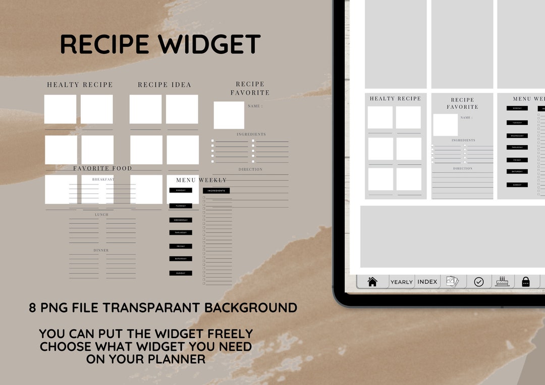 Rezept Life Widget, Widget, Life Widget, Widget Planner, Customized Planner - Etsy Österreich