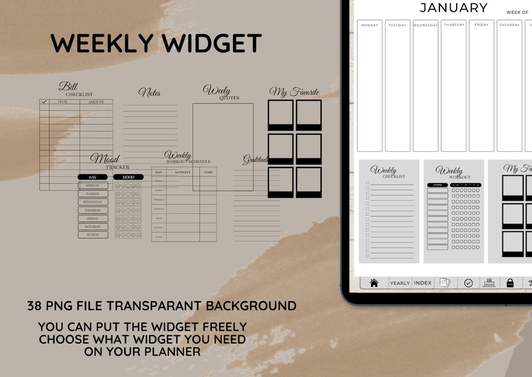 Weekly Life Widget, Weekly Widget, Widget, Life Widget, Widget Planner ...
