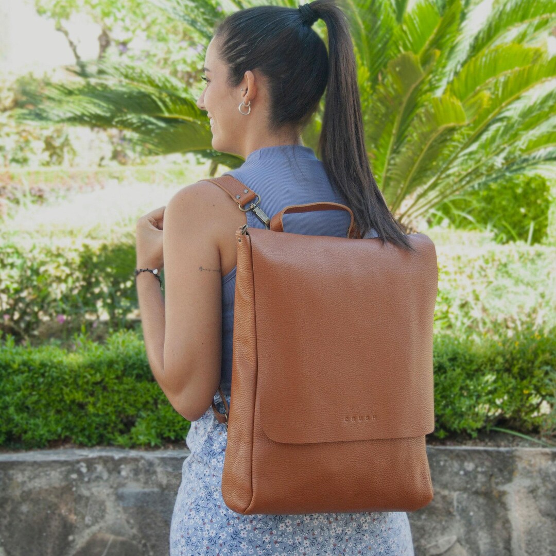 Full Grain Leather Convertible Backpack: Handmade Travel Laptop Bag ...