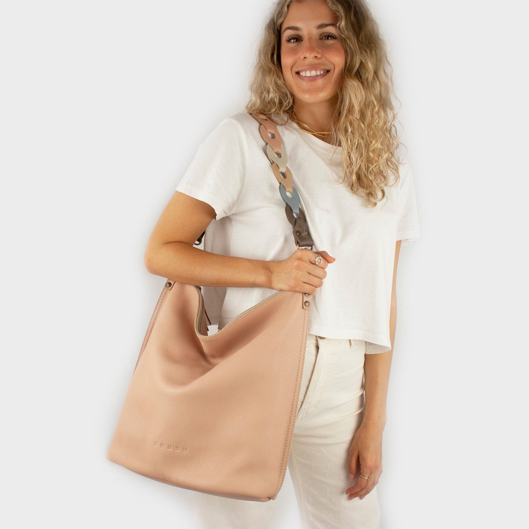 Handmade Leather Hobo Bag: Multicolor Link Strap Shoulder Bag - Etsy