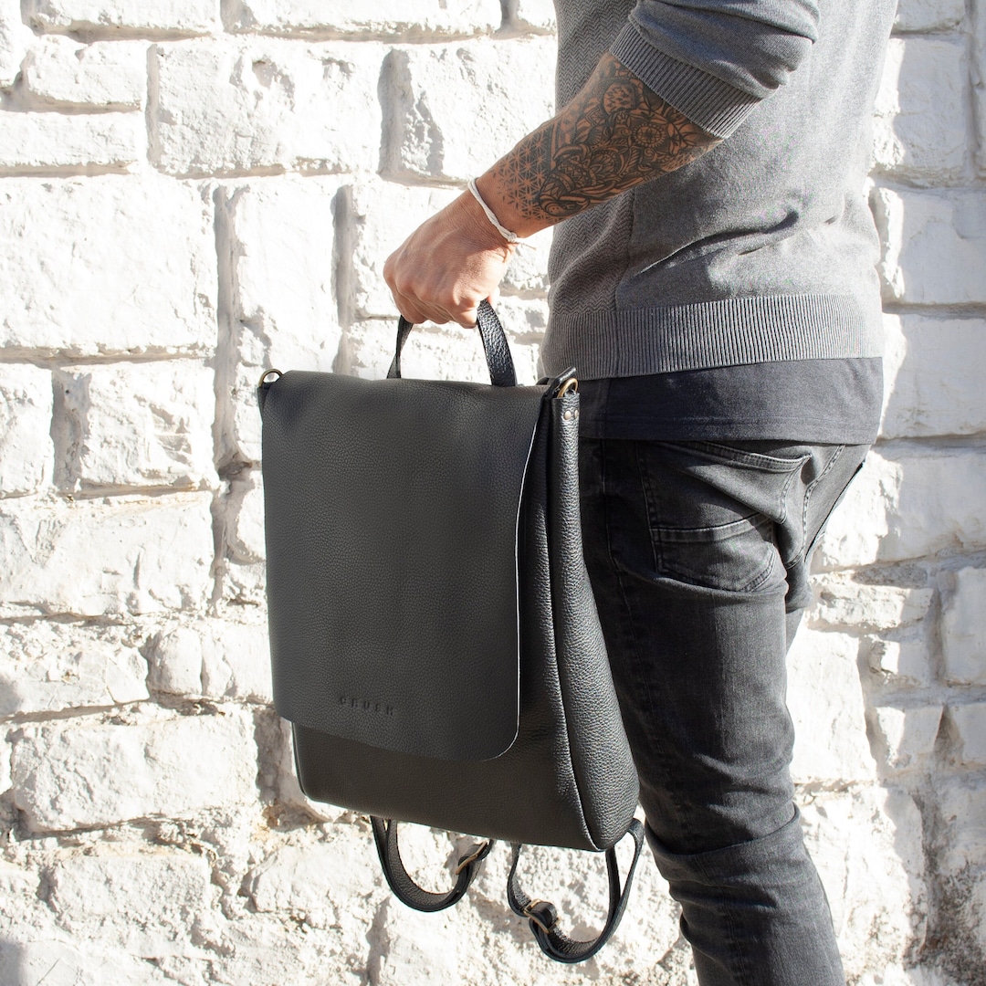 Handmade Full Grain Leather Backpack: Laptop Travel Bag, Husband Gift ...