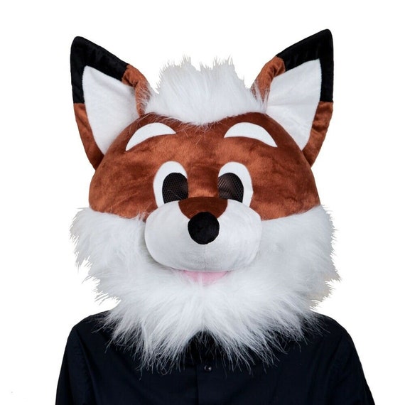 Adult Fox Head Mask Plush Mascot Fancy Dress Costume | Etsy