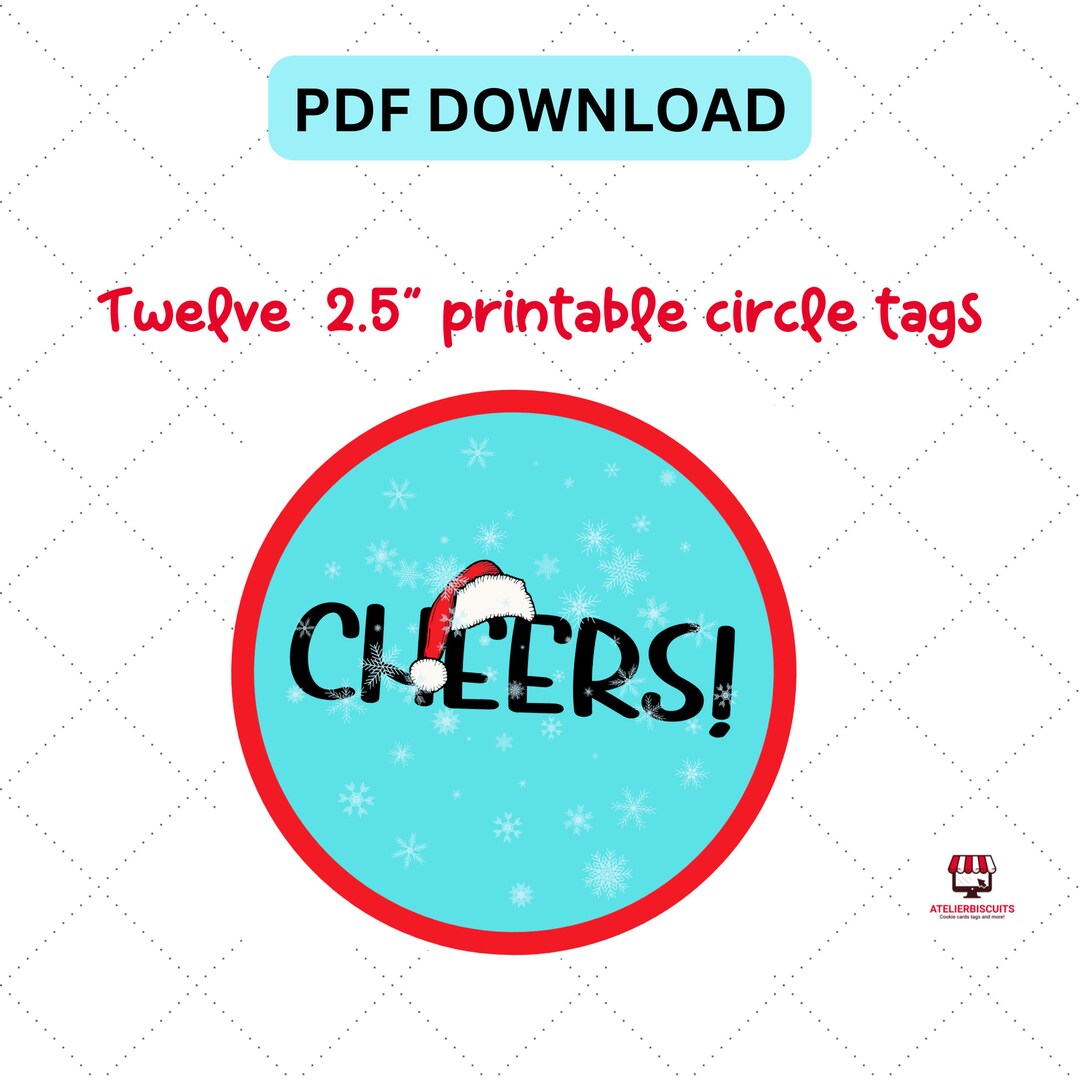 Cheers Tags Alcohol Gift Tags Christmas Cheers Tagsinstant - Etsy