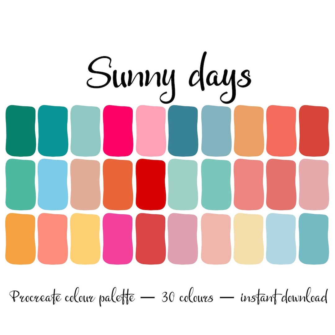 Sunny Days. A Bright Colour Palettes for Summer. - Etsy