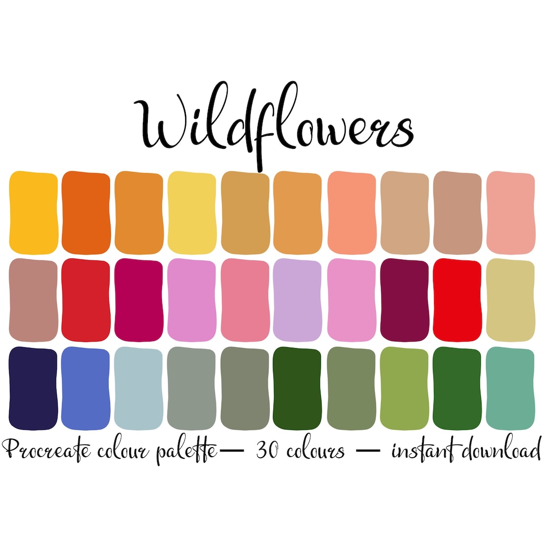 Wildflowers Colour Palette. - Etsy