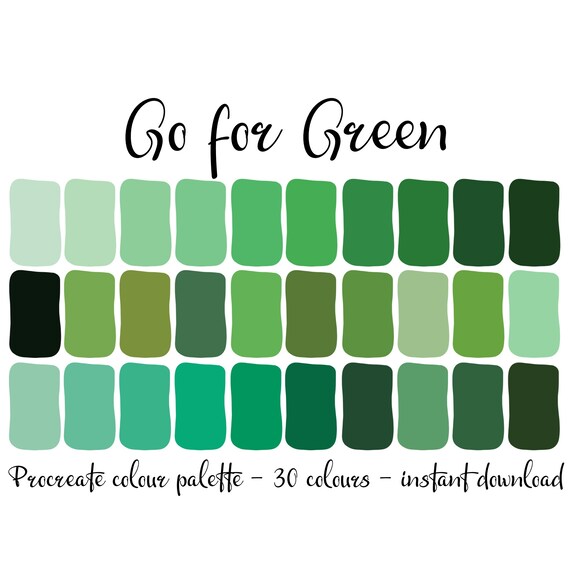 Go for Green Procreate Colour Palette and Hex Codes - Etsy