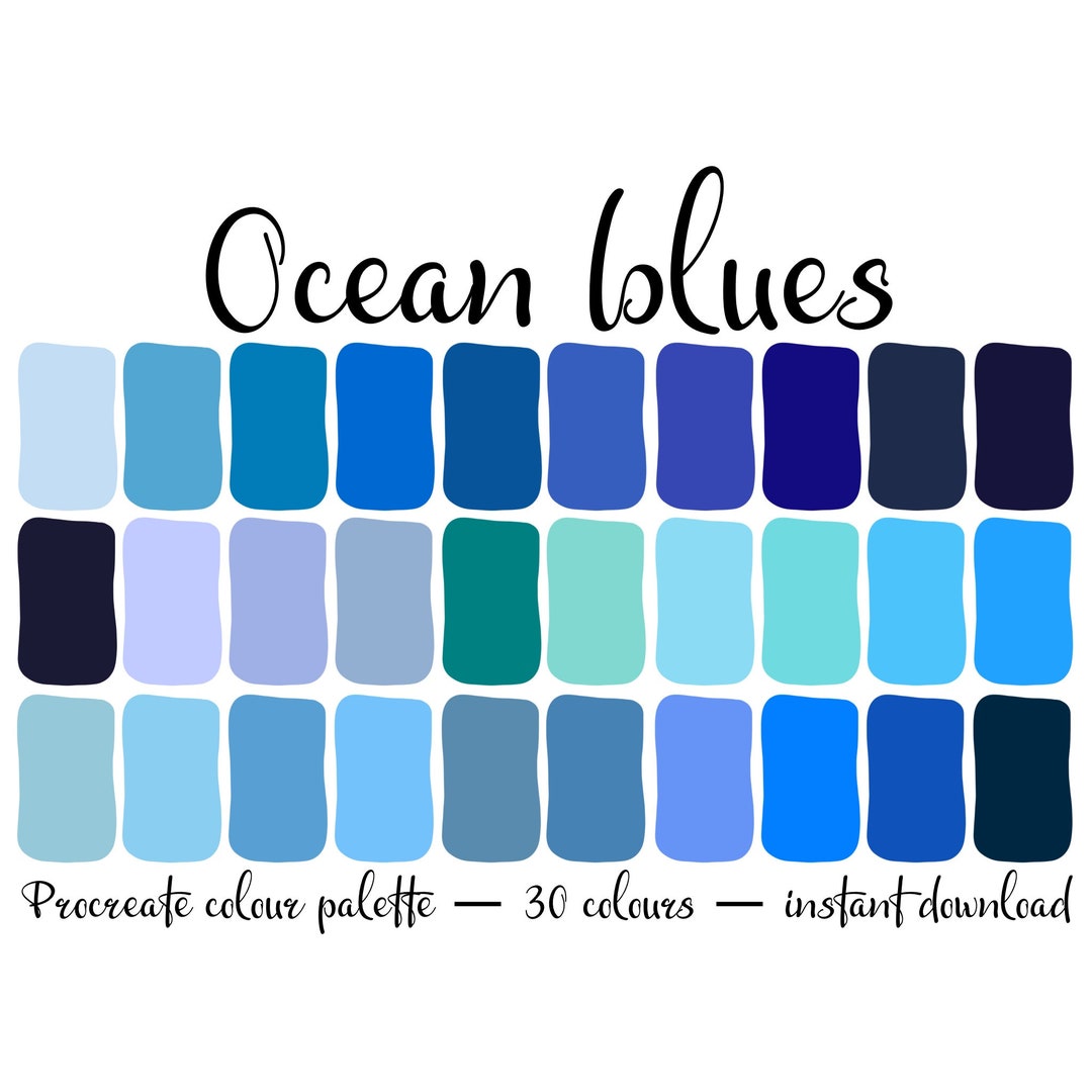 Ocean Blues Procreate Colour Palette - Etsy