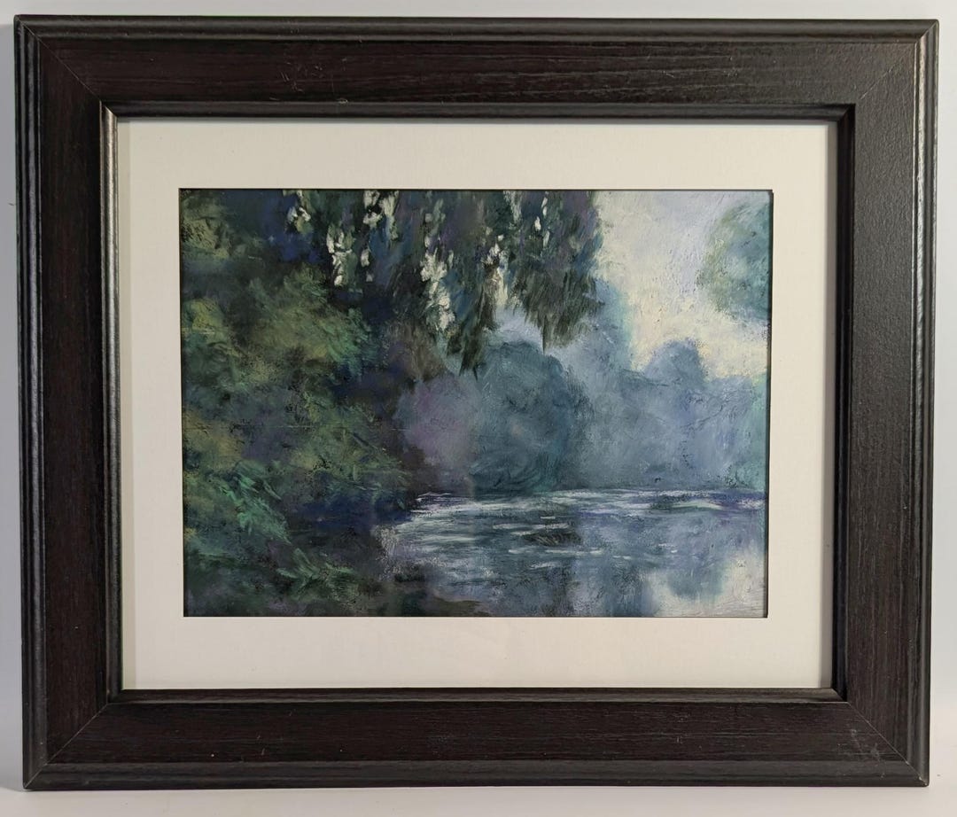 Monet Master Copy, Monet's Seine at Giverny, Ethereal Art, Pale Blue ...
