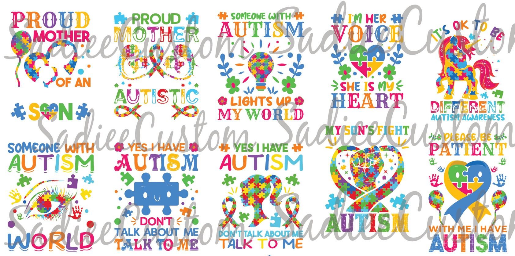 Autism Svg Bundle Autism Awareness Day Peace Love Autism - Etsy
