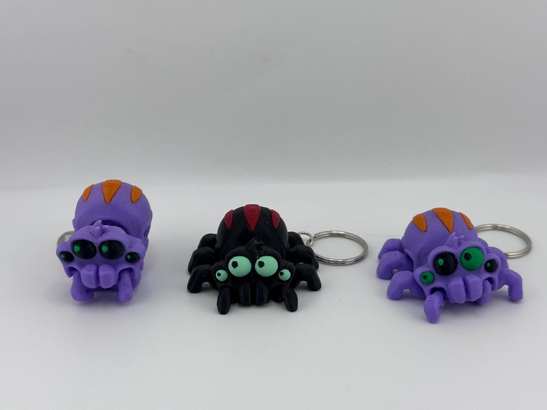 Spider Fidget Keychain - Etsy