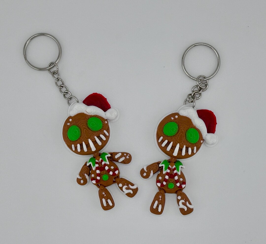 Articulated Gingerbread Man Keychain - Etsy