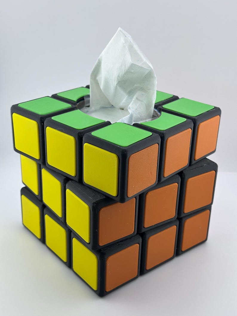 Rubik's Cube Inspired Tissue Box Cover - Etsy