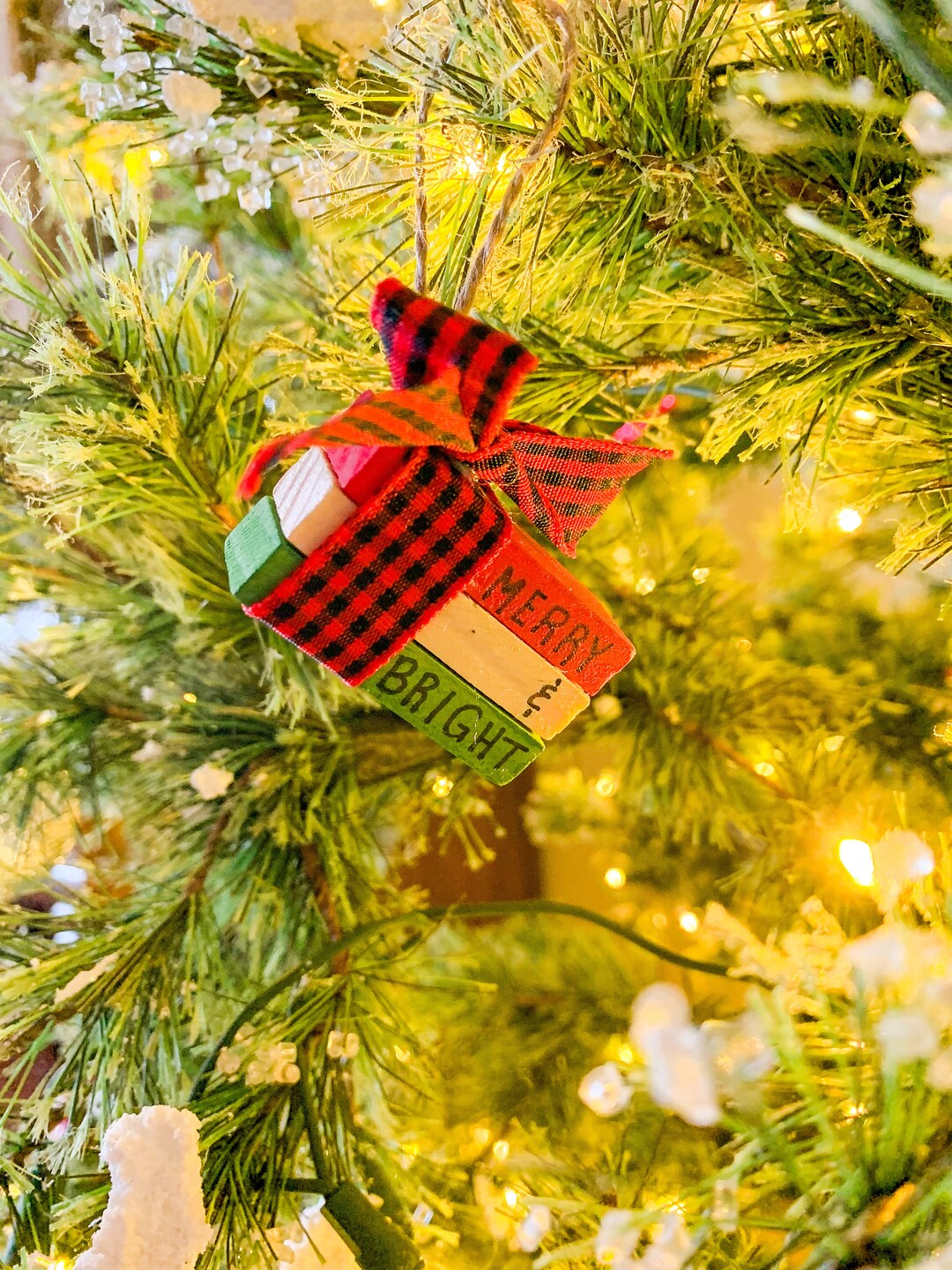 Mini Stack Ornament, Tiered Tray Decor, Home Decor, Christmas, Red ...