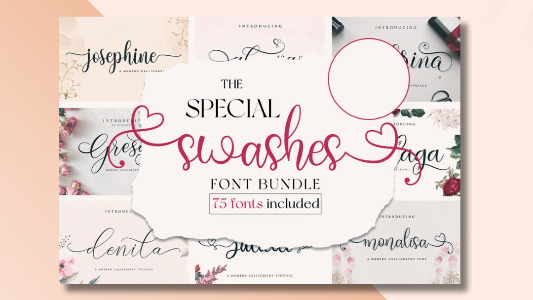The Special Swashes Font Bundle, Handwritten Font, Wedding Font, Modern ...