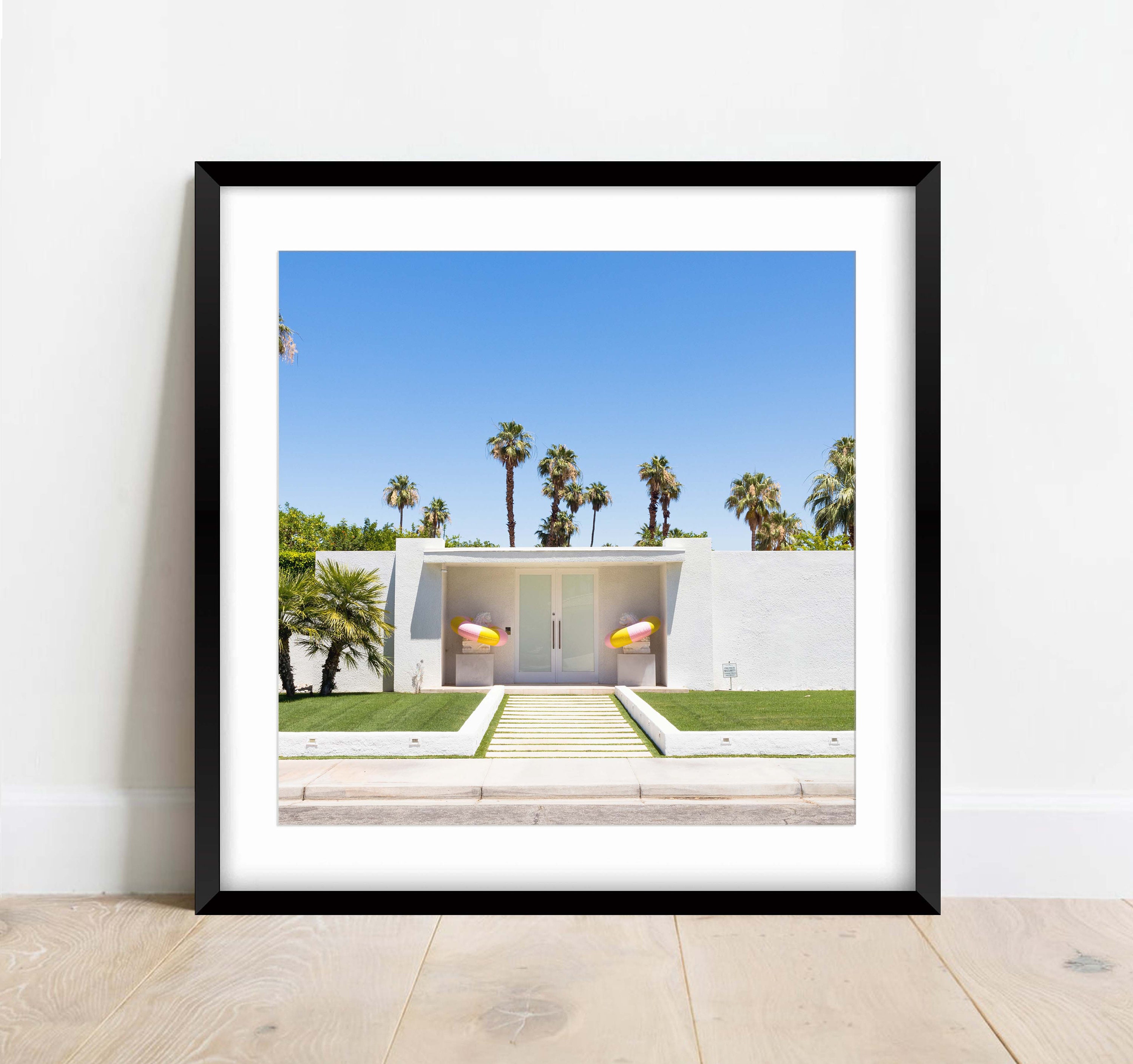Square Picture, Palm Springs Orange Doors, Minimalist Print, Digital Download, Modern Print ...