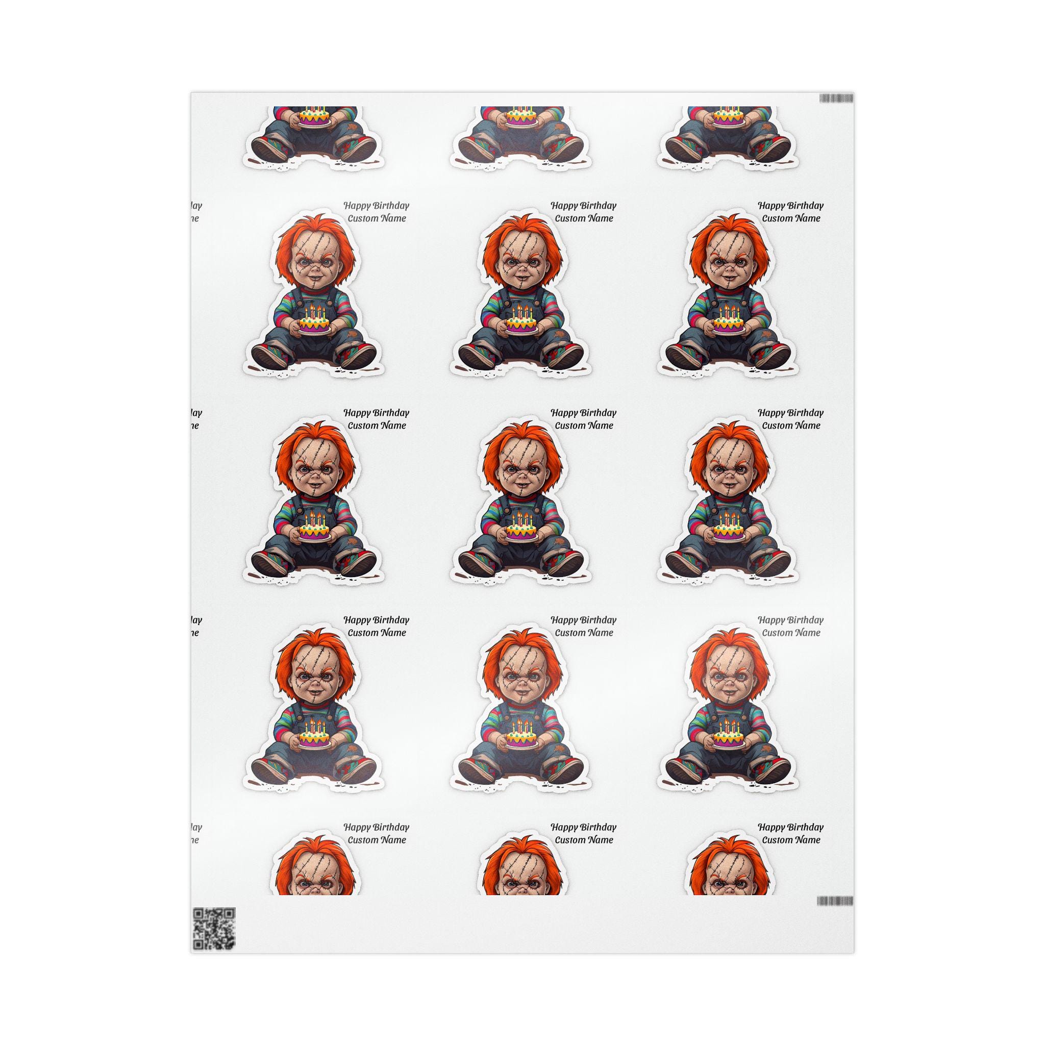 Chucky Custom Birthday Wrapping Paper - Gift Wrap, Present Supply ...