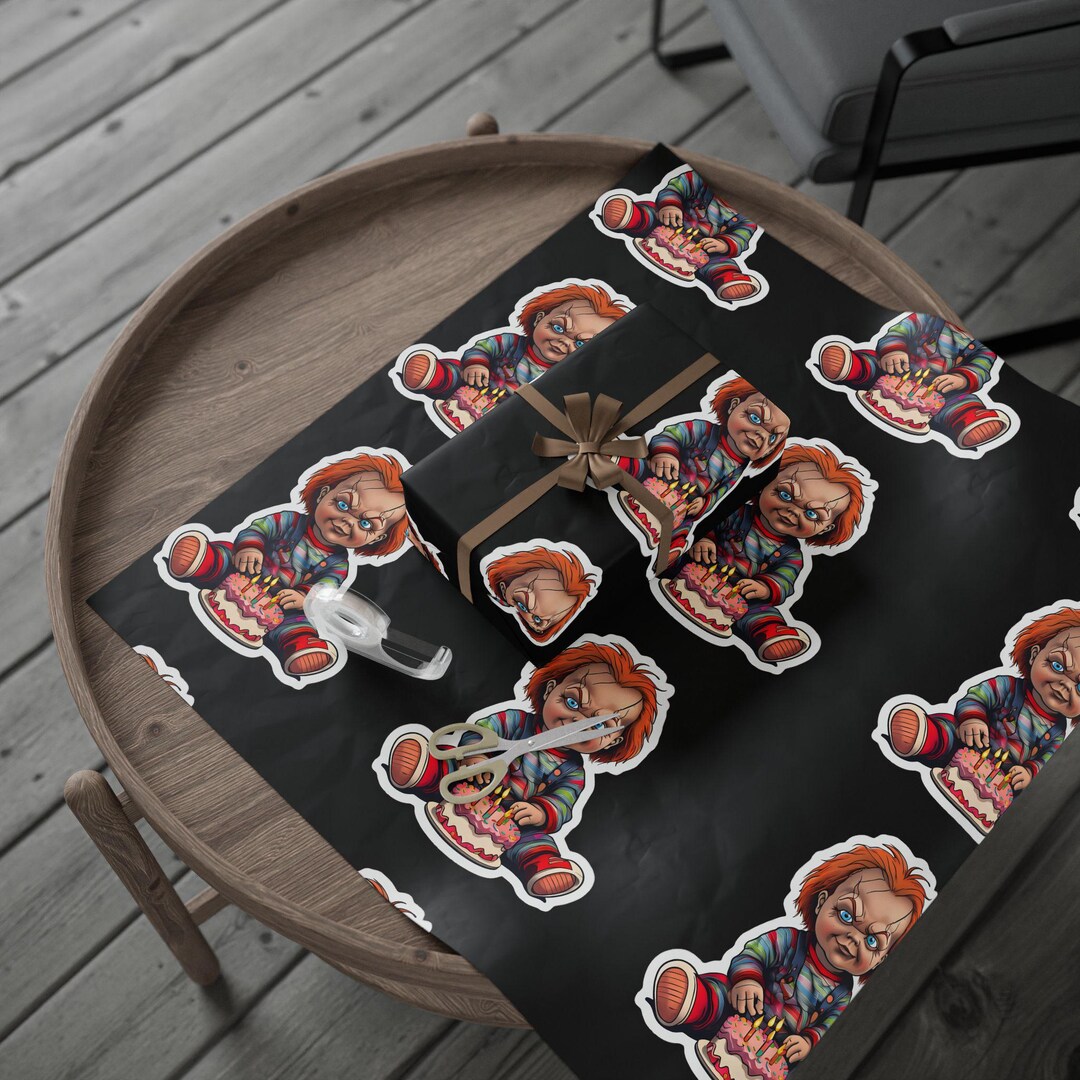 Gift Wrap, Chucky Birthday Wrapping Paper, Horror Movie Gift Wrap ...