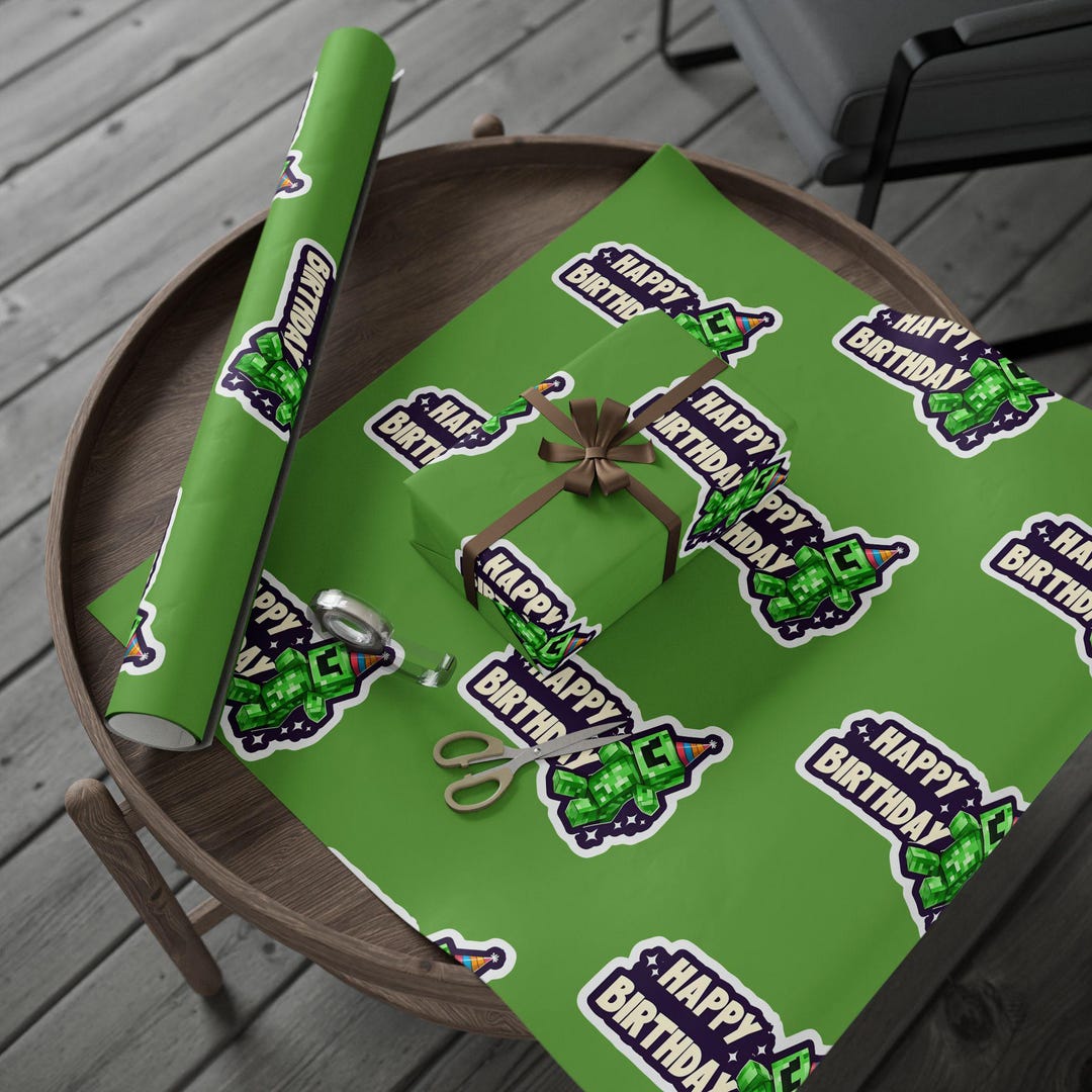 Wrapping Papers, Minecraft Happy Birthday Gift Wrap - Etsy