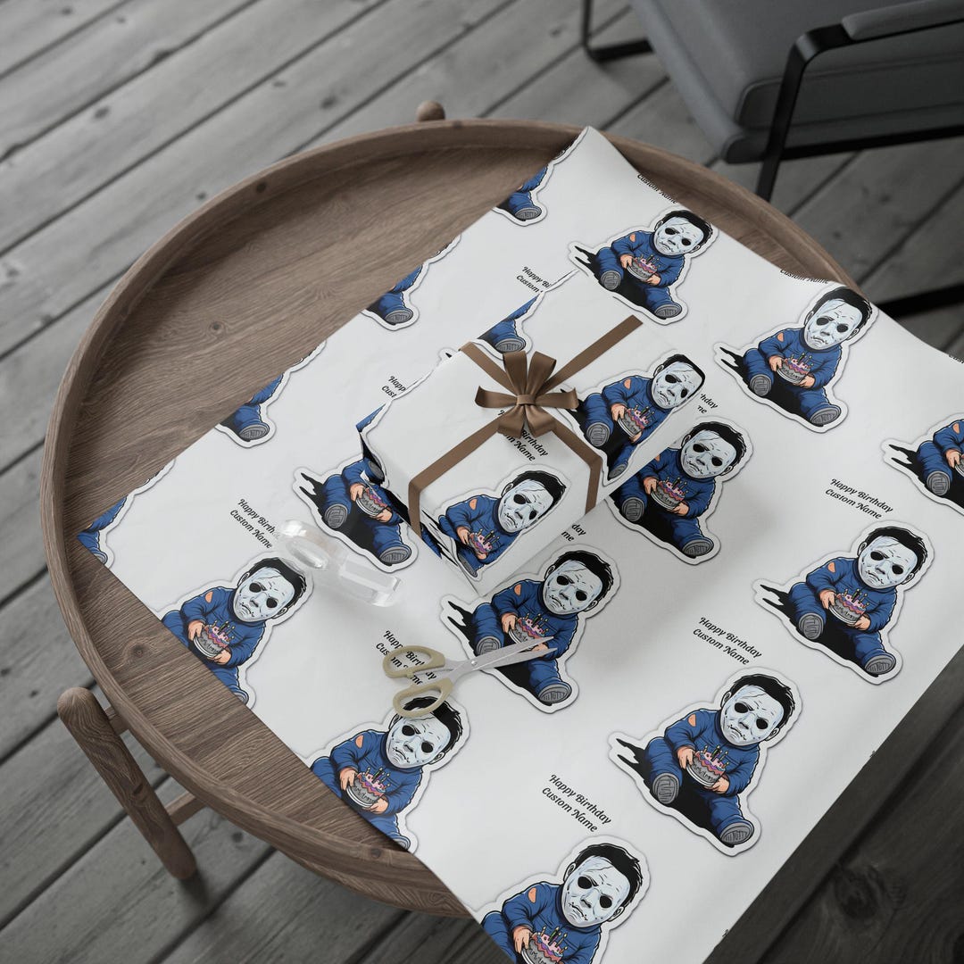 Michael Myers Custom Birthday Wrapping Paper, Horror Movie Gift Wrap ...