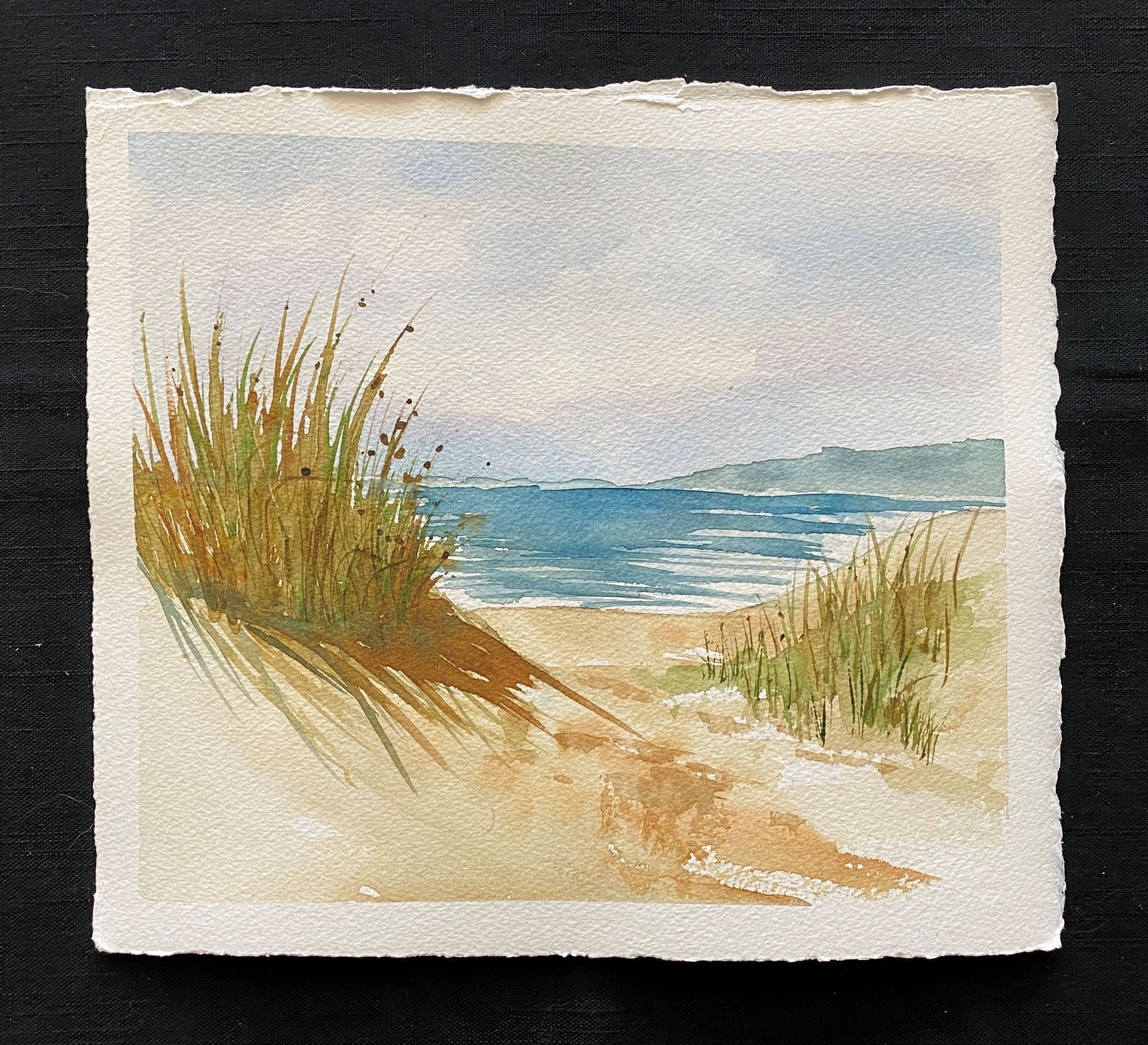Beach Grass I- Hand-painted, Original Watercolor Painting, Ocean ...