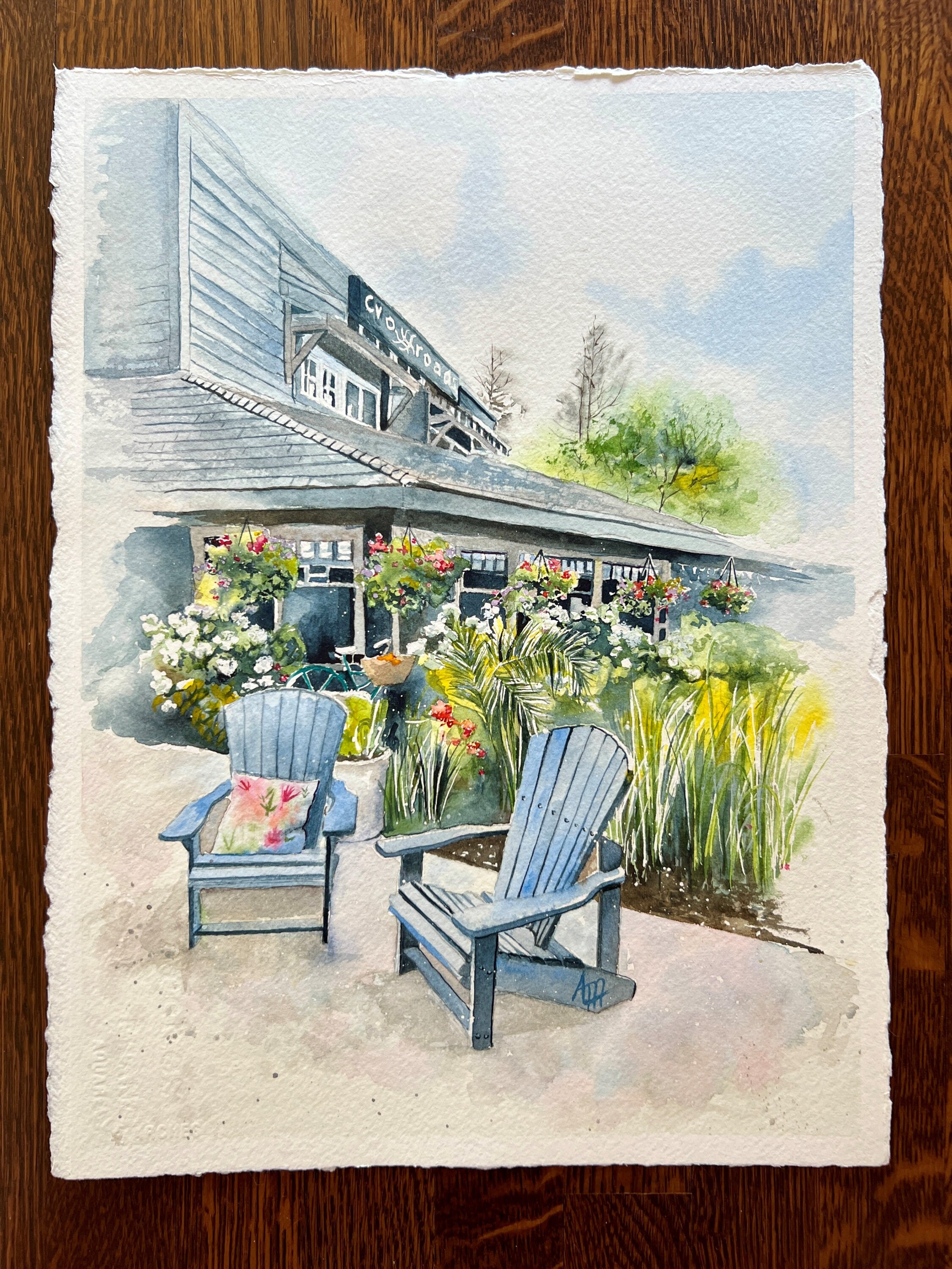 RESTAURANT Hand-painted, One of a Kind, Original Watercolor Painting ...