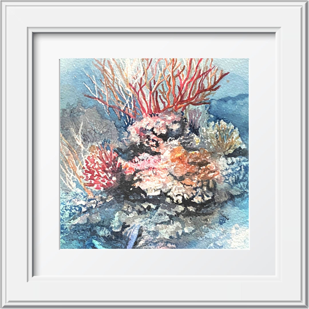 Coral Reef II- Hand-painted, One of a Kind, Original Watercolor ...