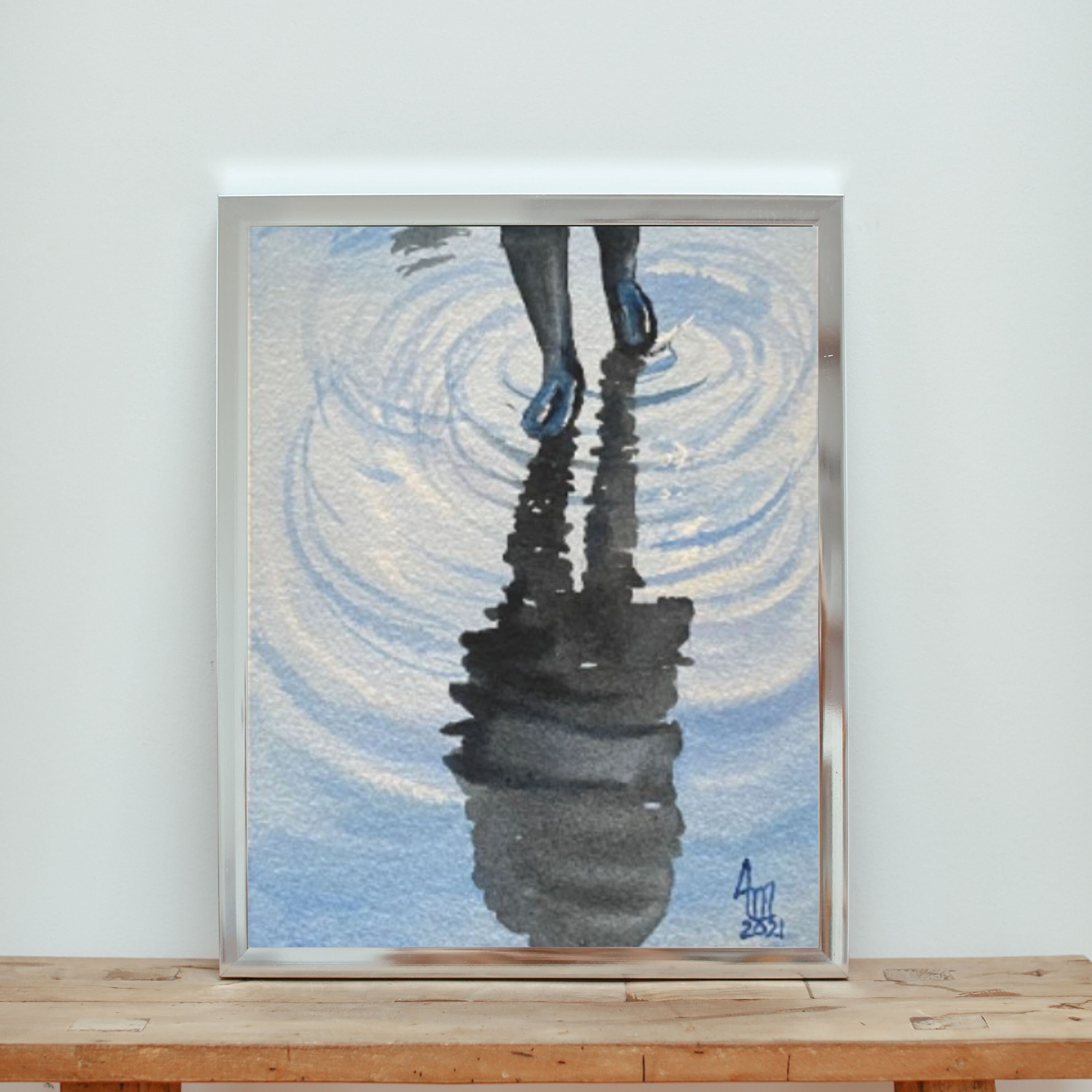 Reflecting Puddle II- Hand-painted, One of a Kind, Original Watercolor ...