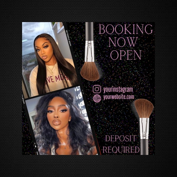 Makeup Booking Now Open Flyer DIY Booking Now Available | Etsy