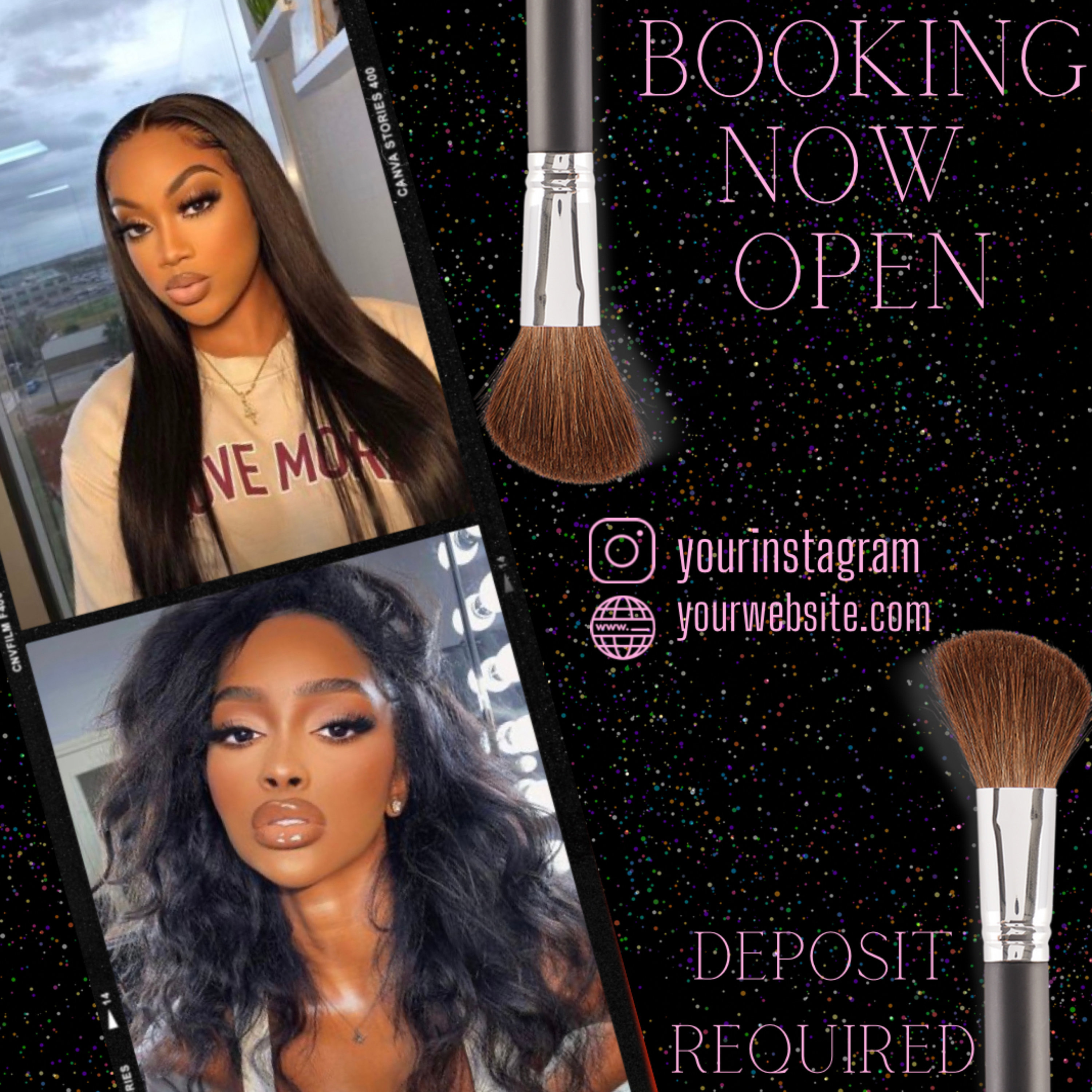 Makeup Booking Now Open Flyer, DIY Booking Now Available Flyer, Makeup ...