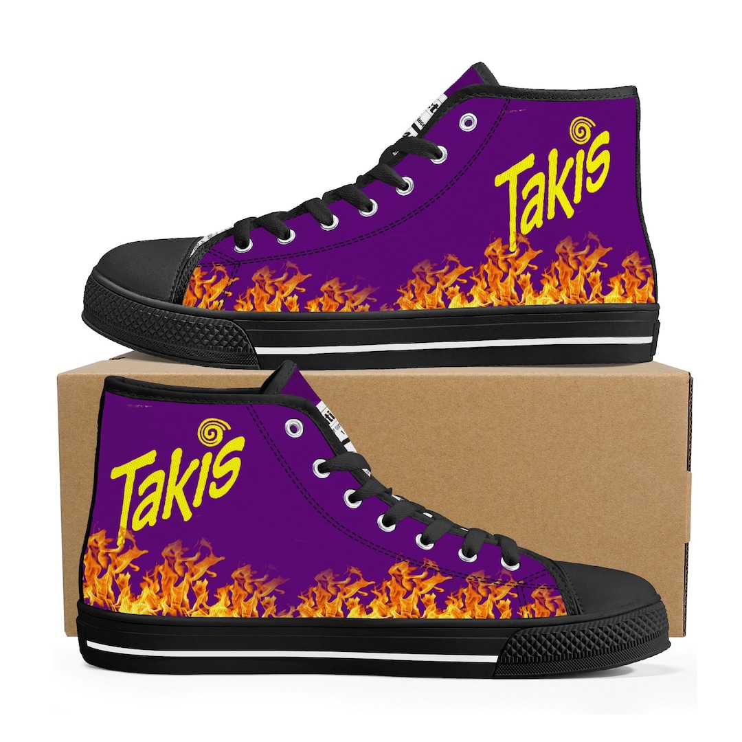 Takis Fire Top Canvas Shoes Customized Tongue - Etsy