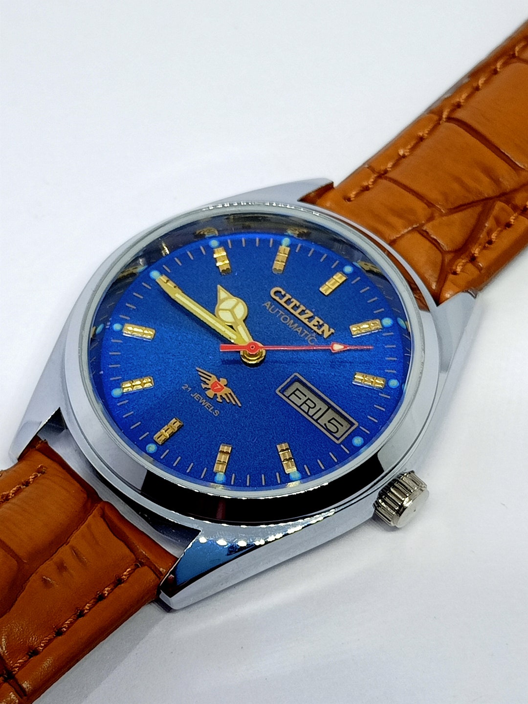 Rare Vintage Citizen Automatic Men's Wrist Watch Original Movement Blue ...