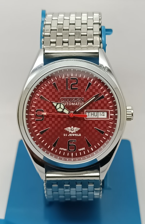 Vintage citizen Automatic red face watch. - Gem