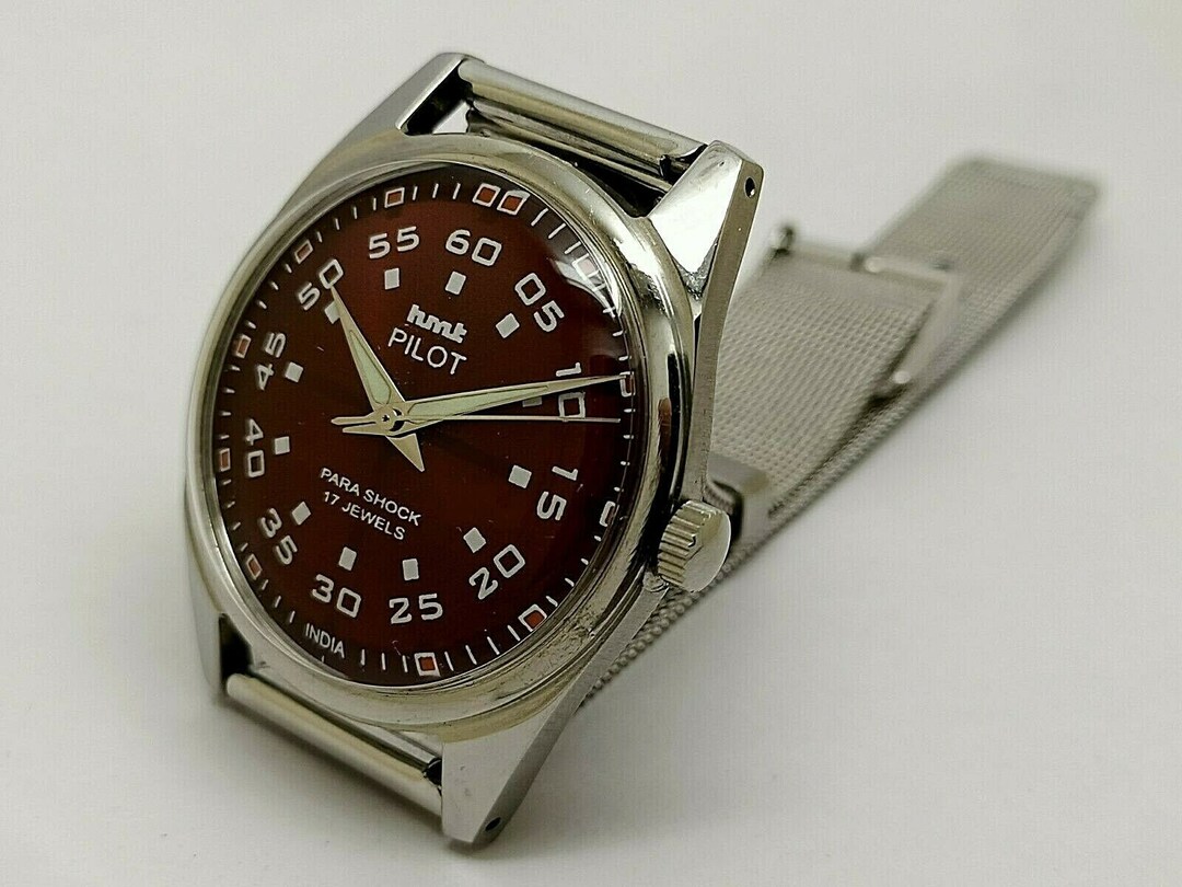 1990 Vintage HMT Pilot Mechanical Hand Winding Watch Red Dial - Etsy