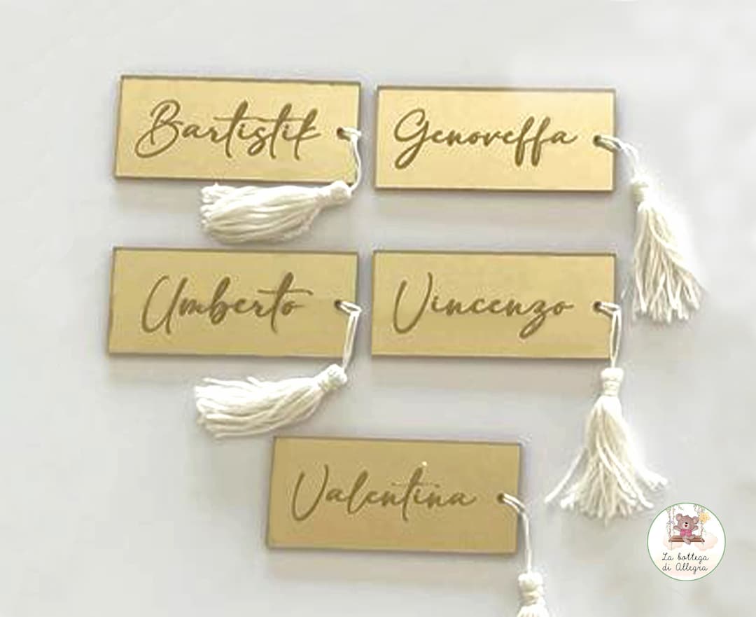 Kit of 10 Placeholders, Personalized Plexiglass Plate With Name and ...