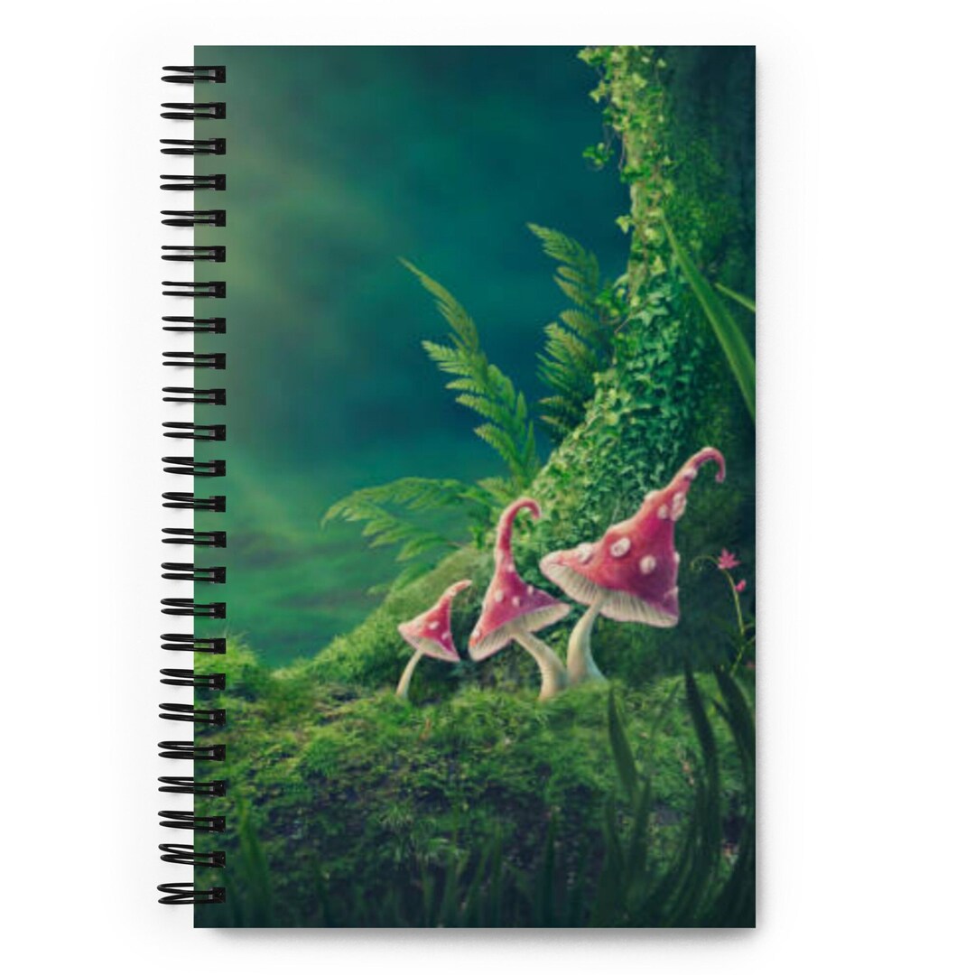 Enchanted Forest Bullet Journal With Mushrooms in a Meadow, Fantasy ...