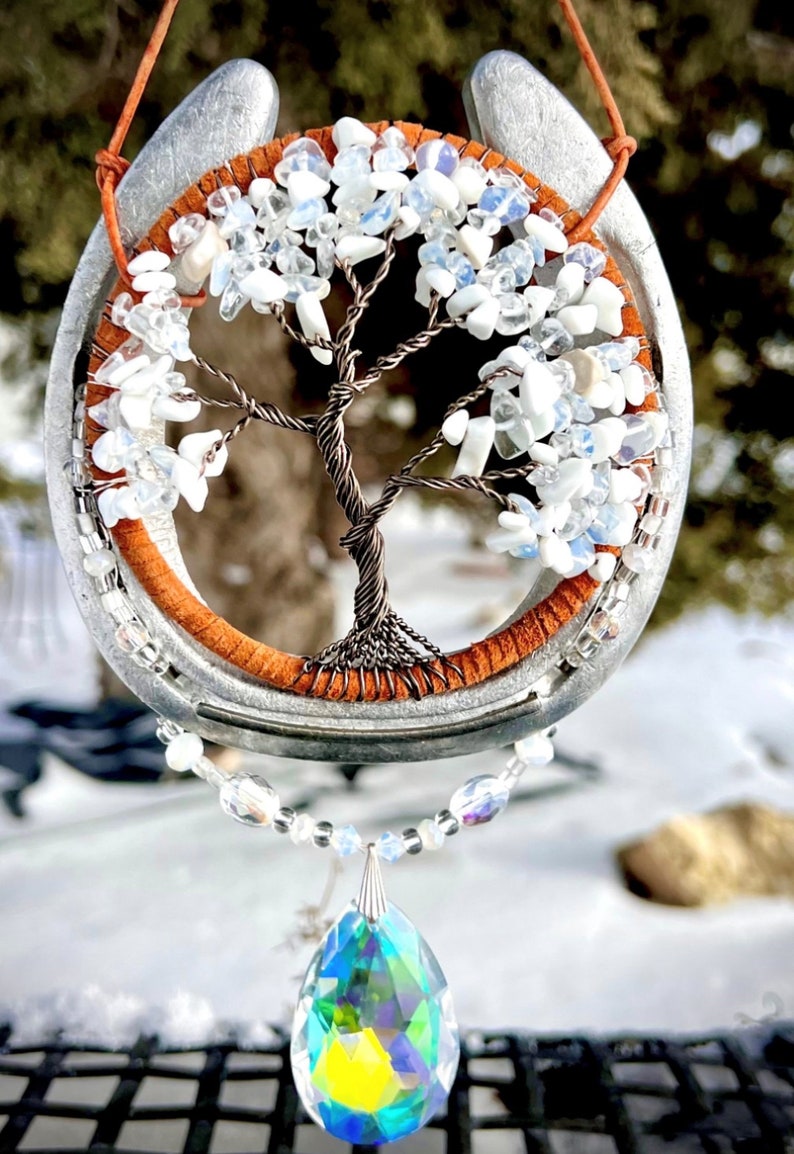 Customizable Lucky Horseshoe Tree of Life Sun Catcher - 4" Full Size - Etsy