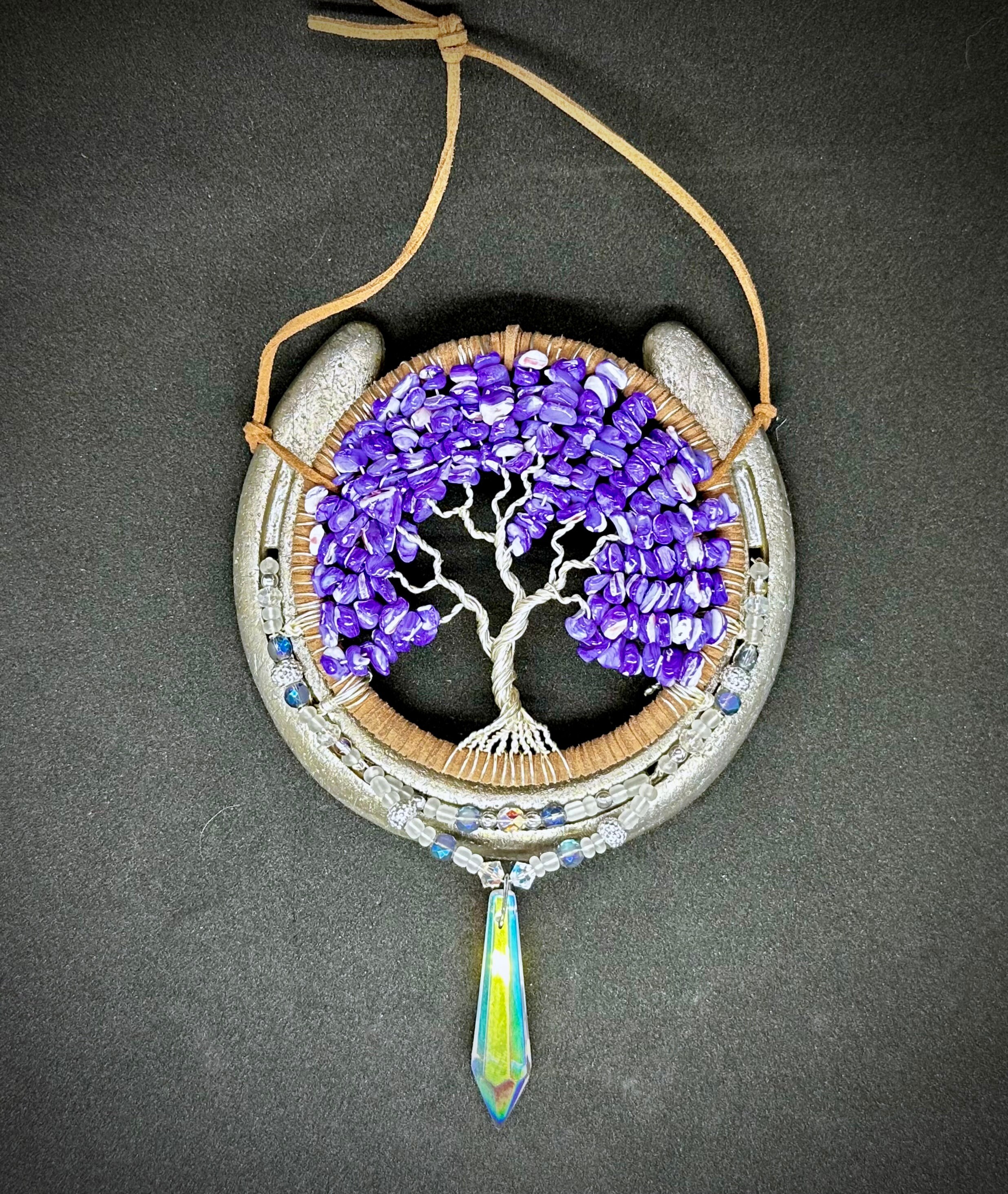Lucky Purple and White Tree of Life Horseshoe Sun Catcher - Etsy
