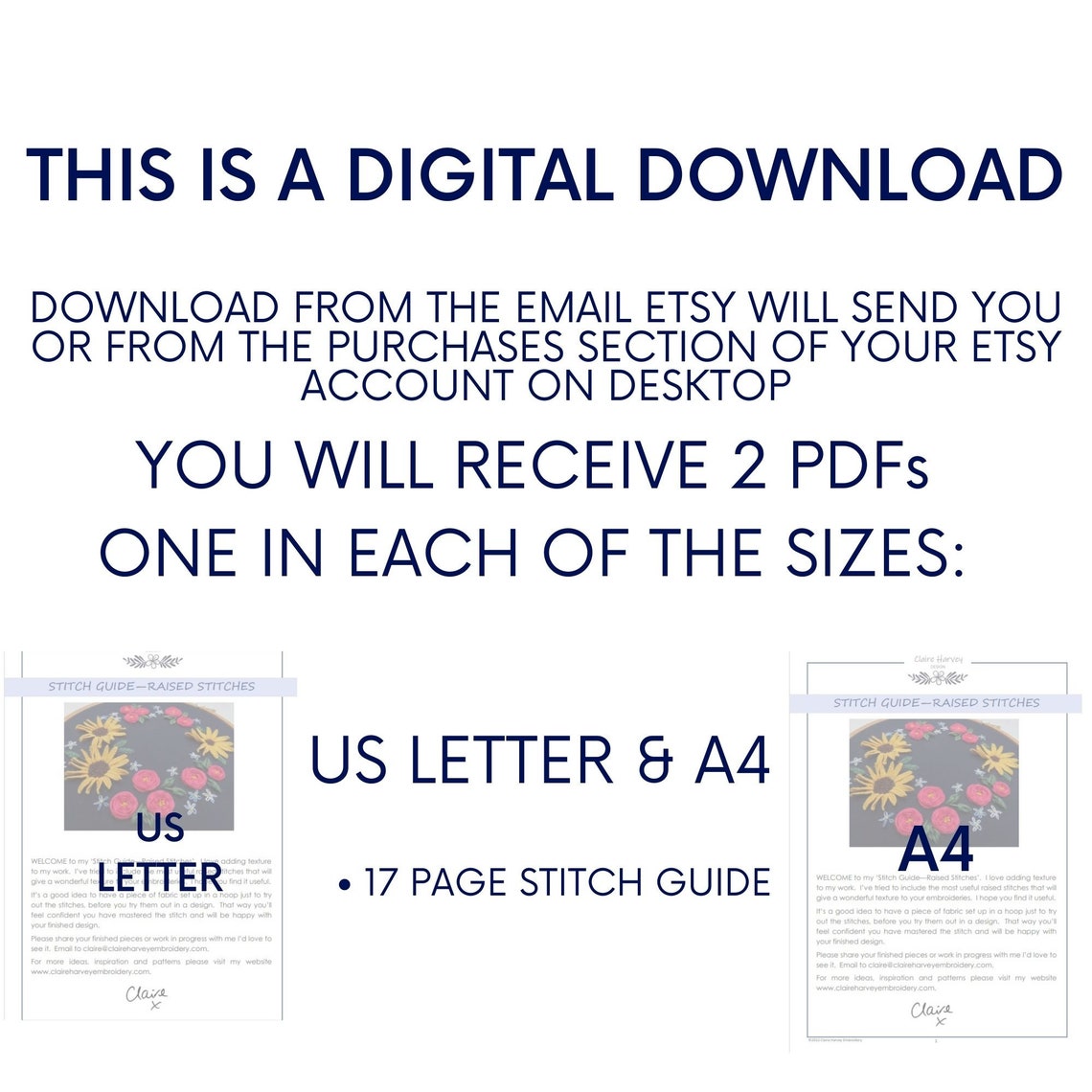Stitch Guide Raised Embroidery Stitches PDF Instant Digital Download ...