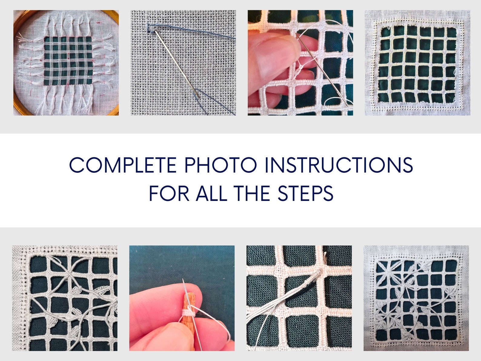 Reticello Floral Daisy Embroidery Pattern With Full Instructions ...