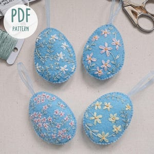 Embroidered Felt Easter Egg Ornament Pattern, PDF Digital Download, Suitable for Spring and ...