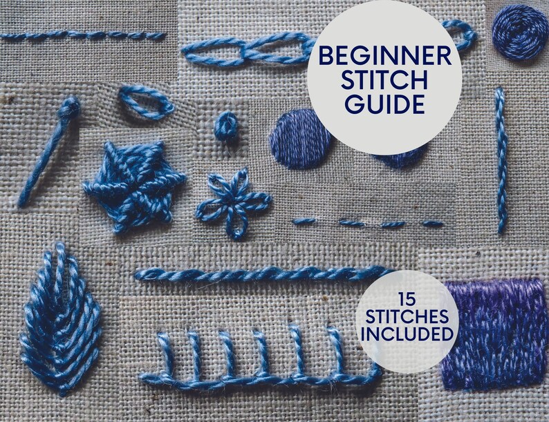 Beginner Stitch Guide Learn to Embroider 15 Basic Embroidery - Etsy