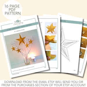 Star Christmas Tree Topper PDF Pattern, Felt Ornament to Make With ...