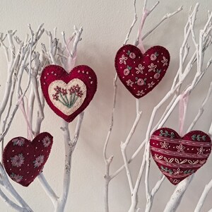 Embroidered Felt Heart Ornament Pattern, PDF Digital Download, Suitable ...