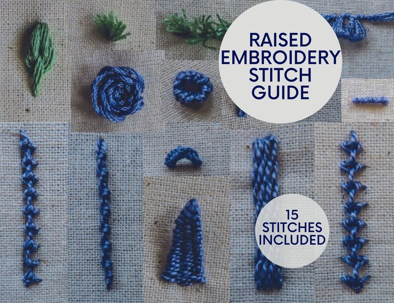 Stitch Guide Raised Embroidery Stitches PDF Instant - Etsy