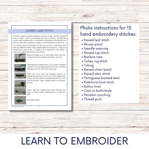 Stitch Guide - Raised Embroidery Stitches | PDF Instant Digital ...