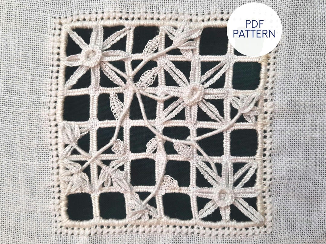 Reticello Floral Daisy Embroidery Pattern With Full Instructions ...