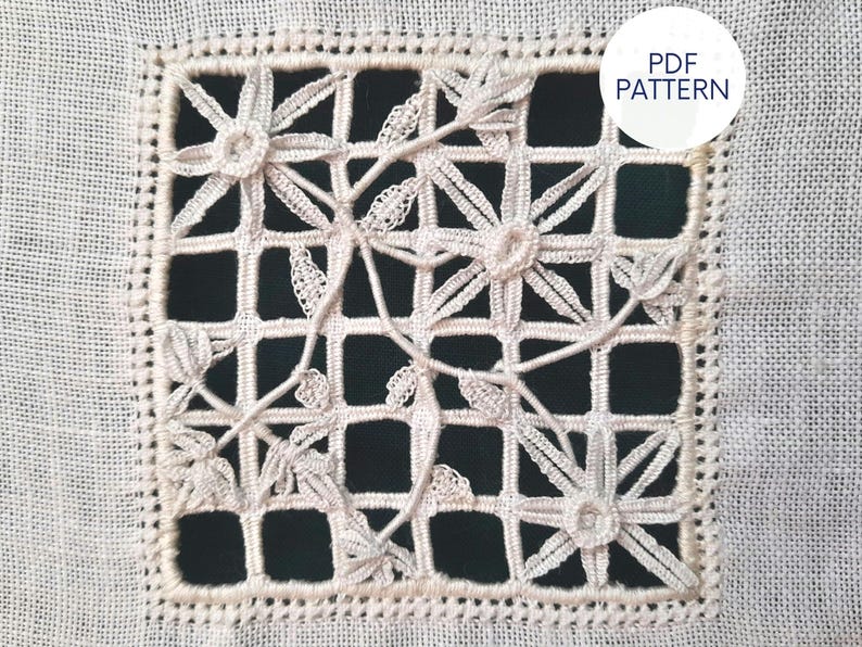 Reticello Floral Daisy Embroidery Pattern With Full Instructions ...