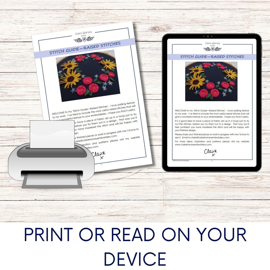 Stitch Guide Raised Embroidery Stitches PDF Instant Digital Download ...