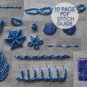 Floral Hand Embroidery Stitch Sampler PDF Pattern, Stitch Guide ...